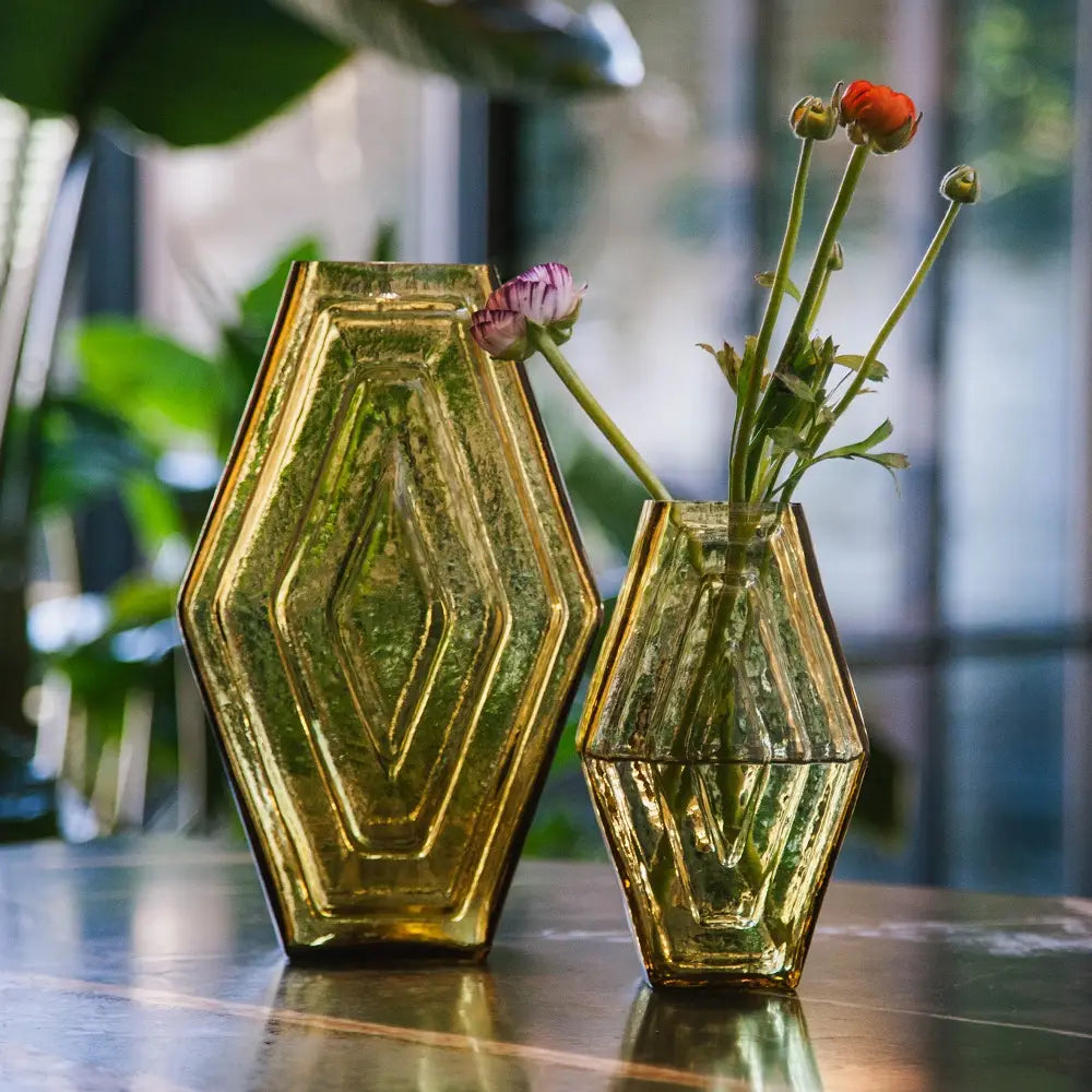 Infinite Hexagon Vase - Amber – H+E Goods Company