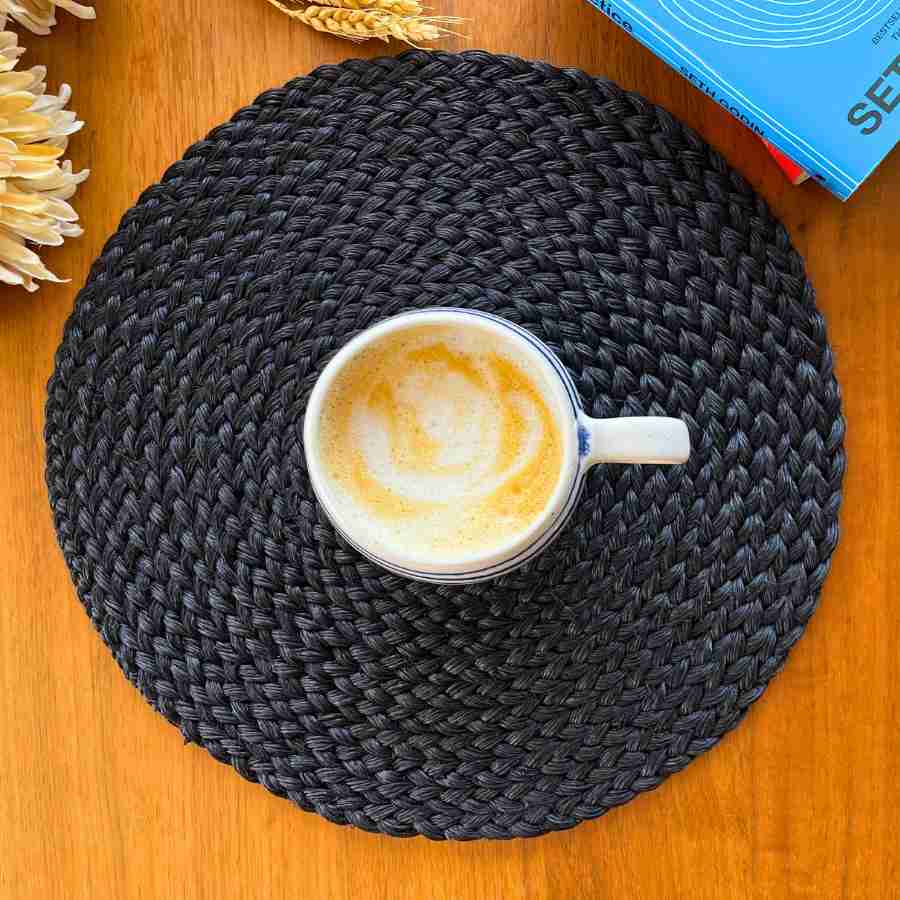 Round Sisal Placemat - Black – H+E Goods Company